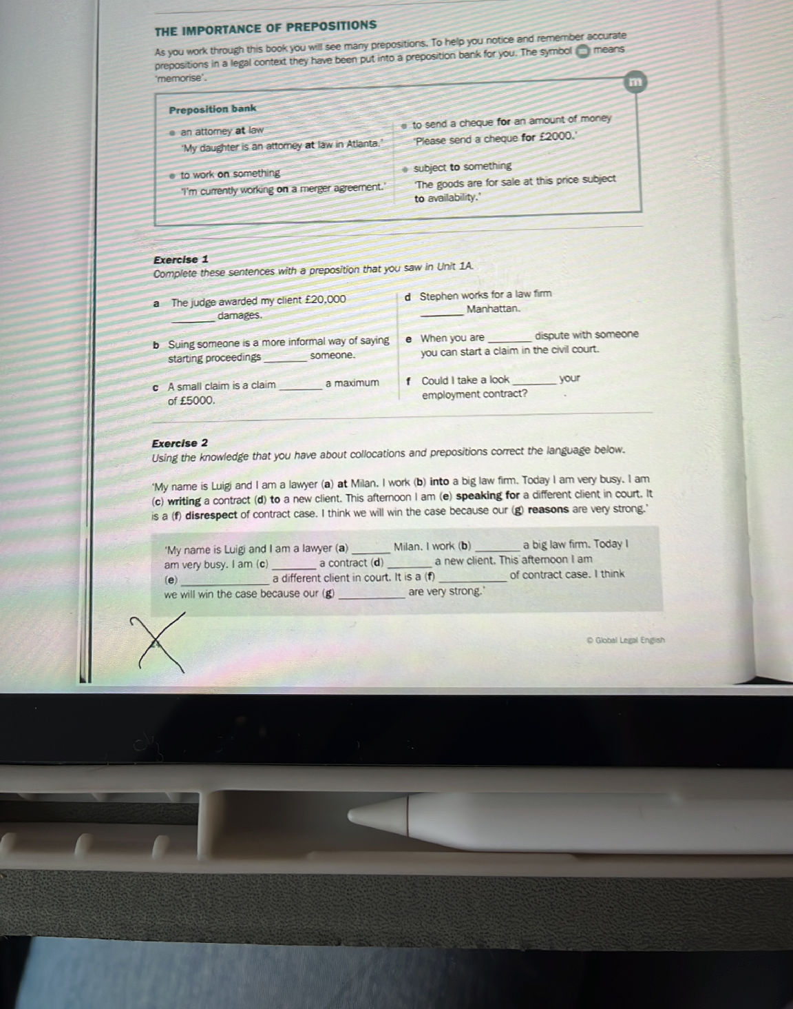 Complete these sentences with a preposition | StudyX