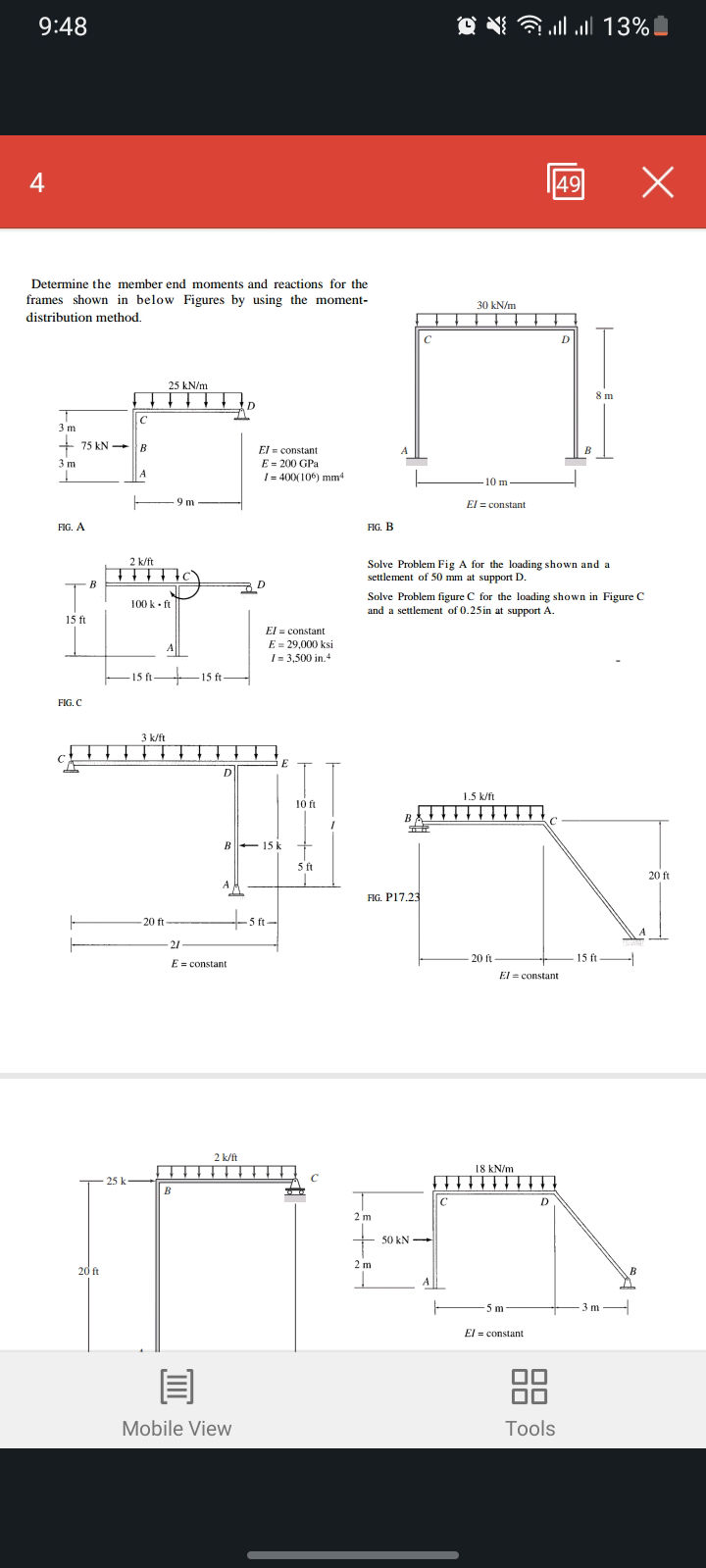 Determine the member end moments and | StudyX