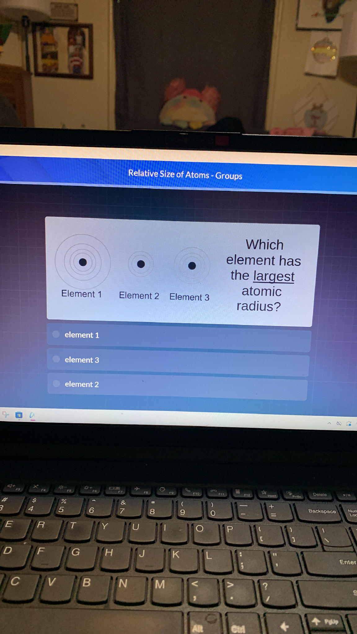 Which element has the largest atomic radius? | StudyX