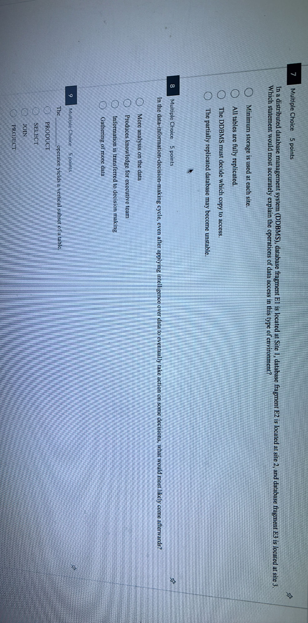 Multiple Choice 5 points In a distributed | StudyX