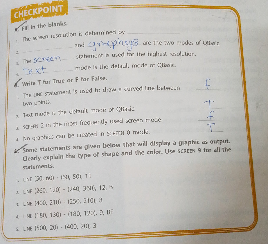 Fill in the blanks. 1. The screen | StudyX