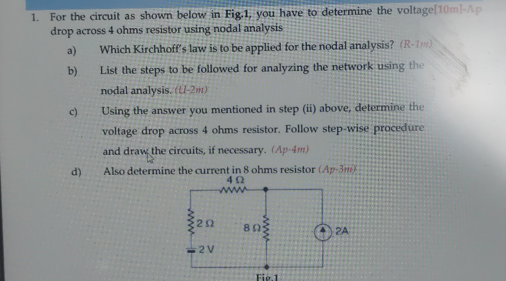 For the circuit as shown below in Fig.1, you | StudyX