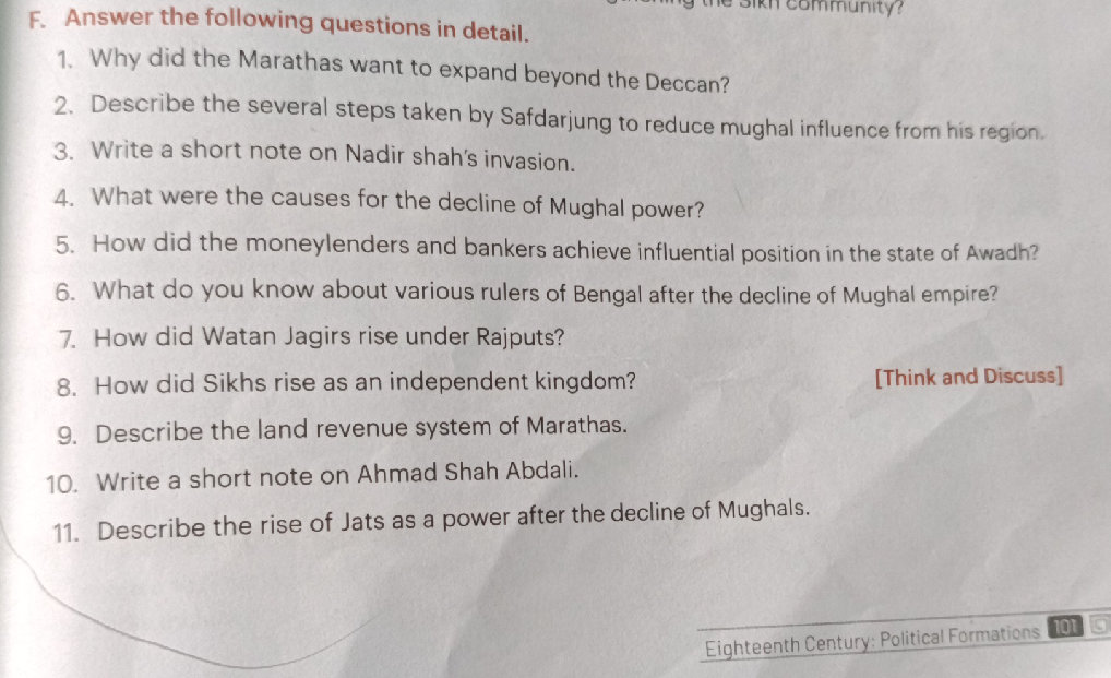 1. Why did the Marathas want to expand | StudyX