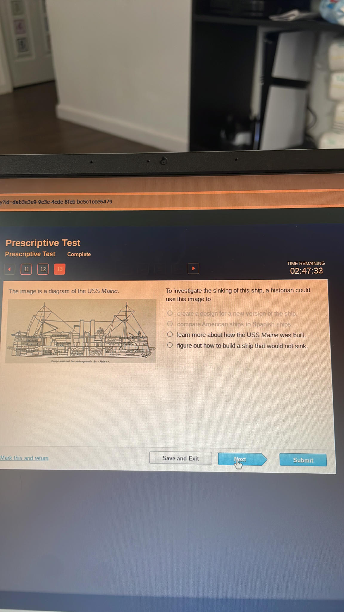The image is a diagram of the USS Maine. To | StudyX