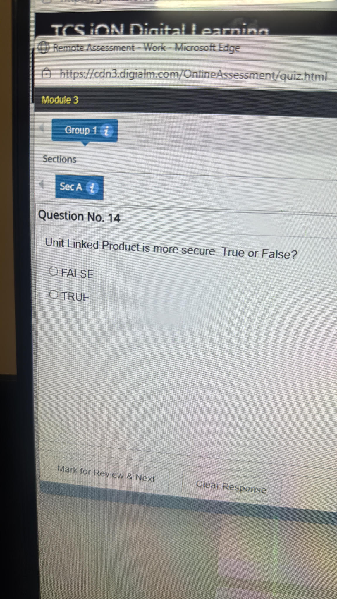 Unit Linked Product is more secure. True or | StudyX