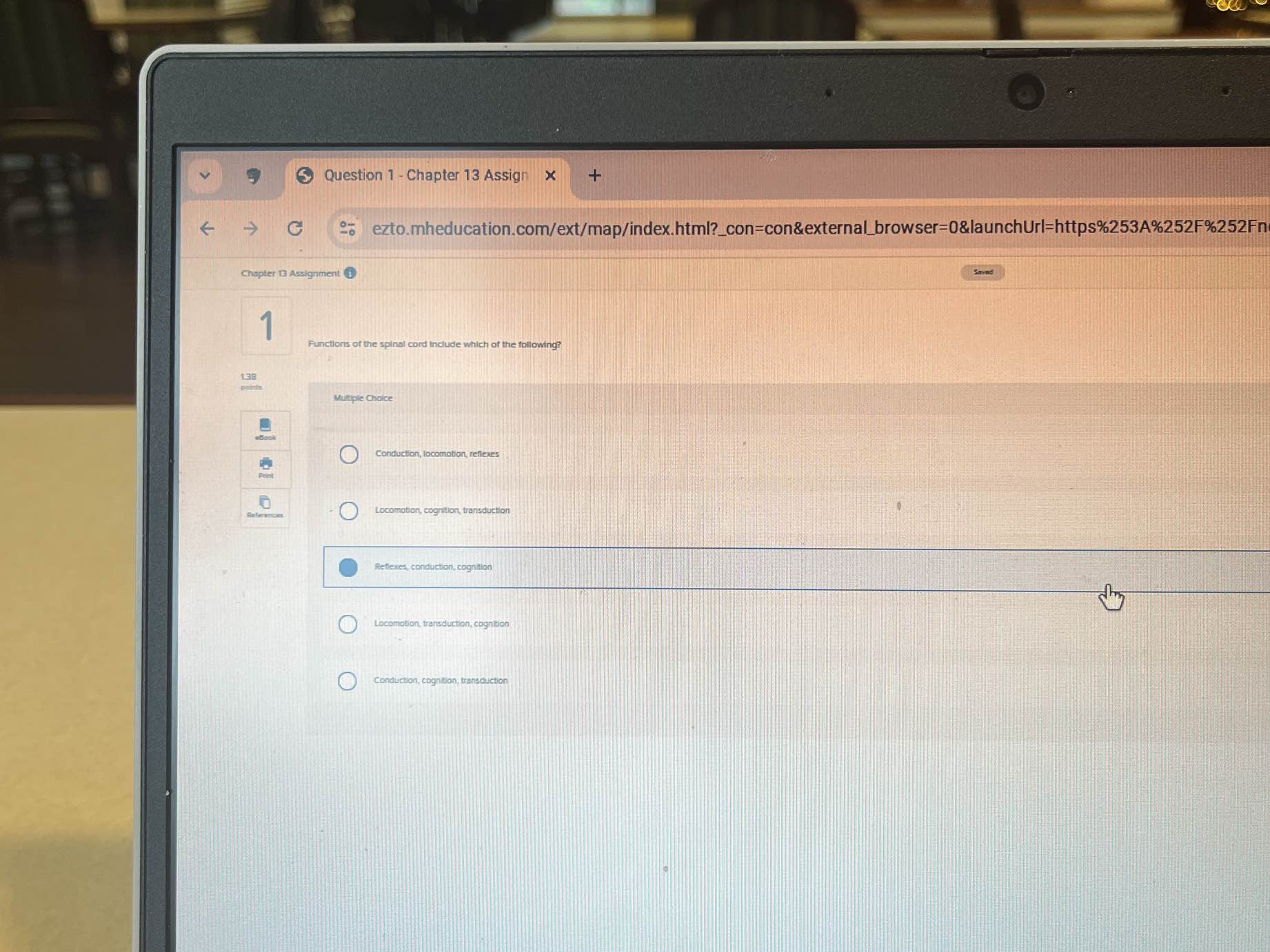 Functions of the spinal cord include which | StudyX