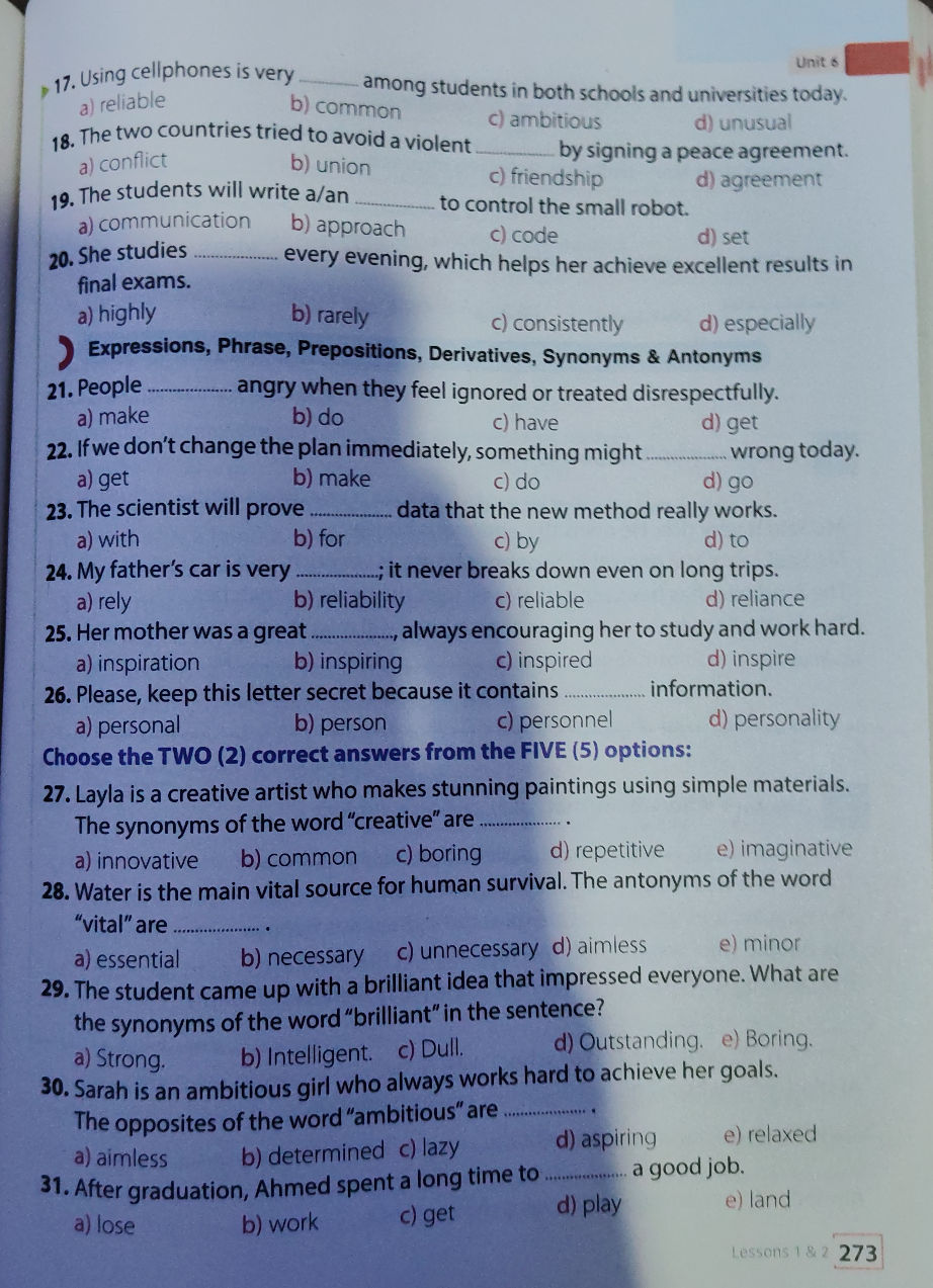 19. The students will write a/an ________ to | StudyX