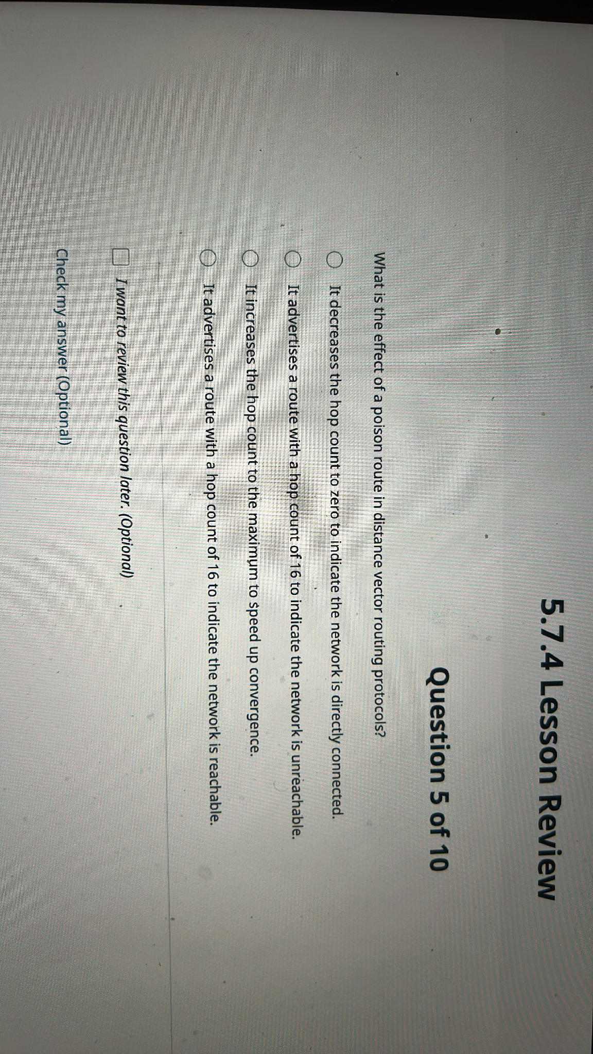 What is the effect of a poison route in