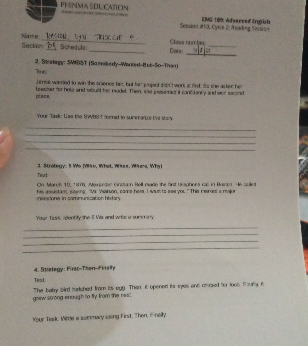 Strategy: SWBST | StudyX