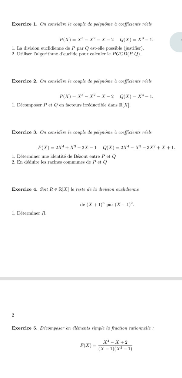 Exercice 1. On considère le couple de | StudyX