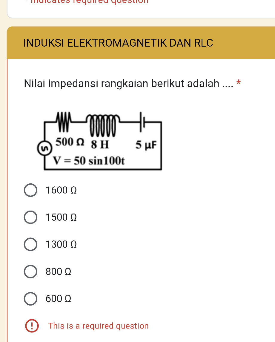 INDUKSI ELEKTROMAGNETIK DAN RLC Nilai | StudyX