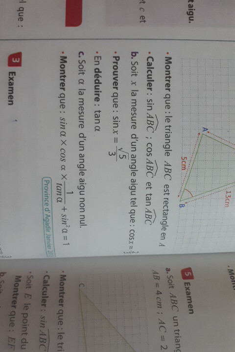 Montrer que : le triangle $ABC$ est | StudyX