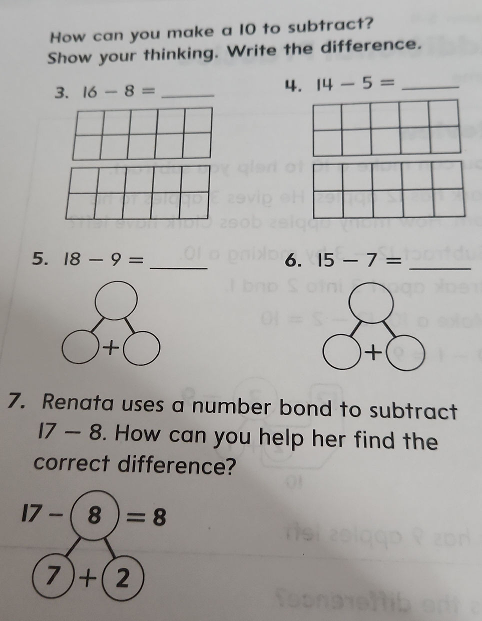 How can you make a 10 to subtract? Show your | StudyX