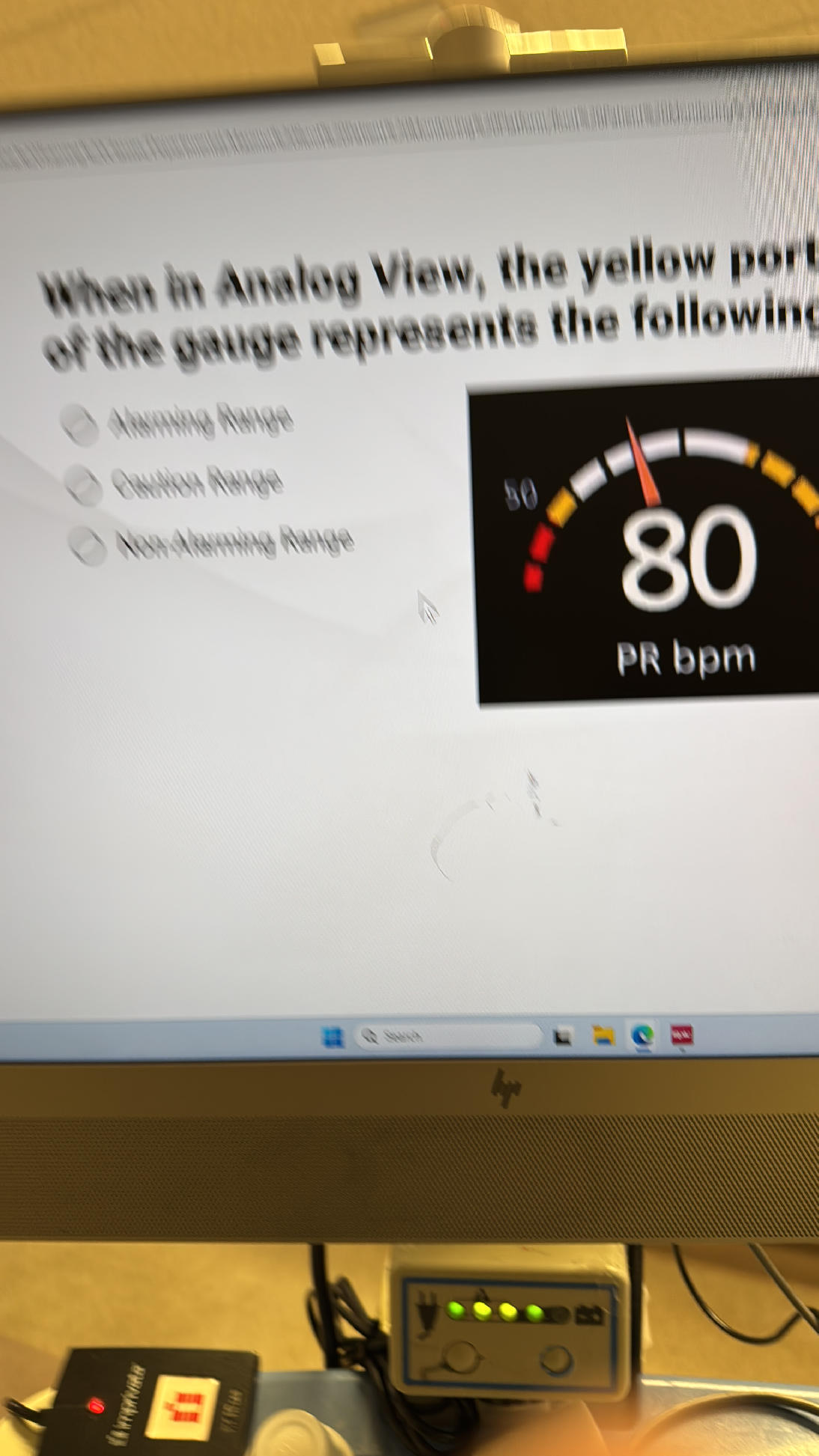 When in Analog View, the yellow portion of | StudyX