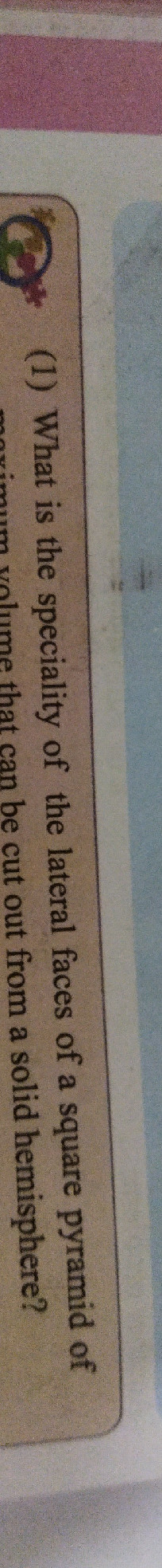 What is the speciality of the lateral faces | StudyX