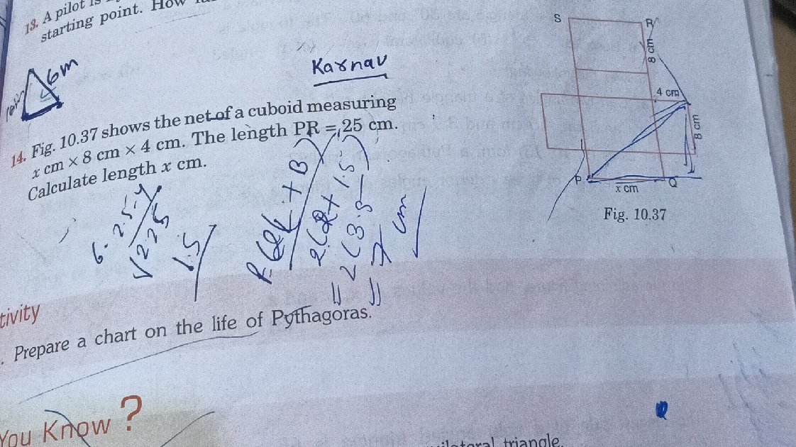 Fig. 10.37 shows the net of a cuboid | StudyX