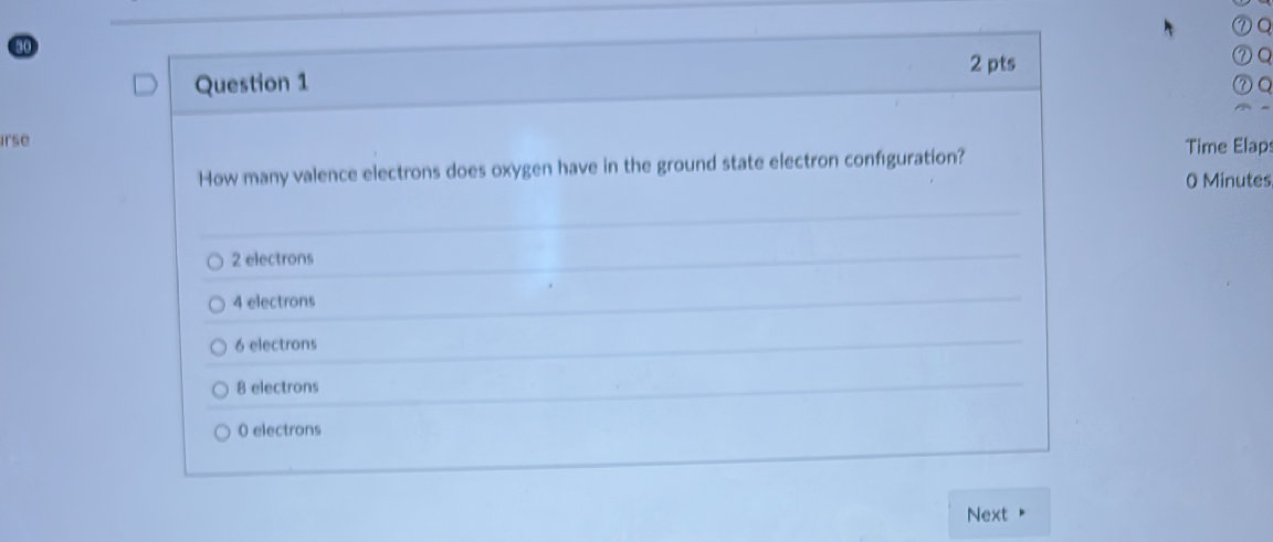 How many valence electrons does oxygen have | StudyX