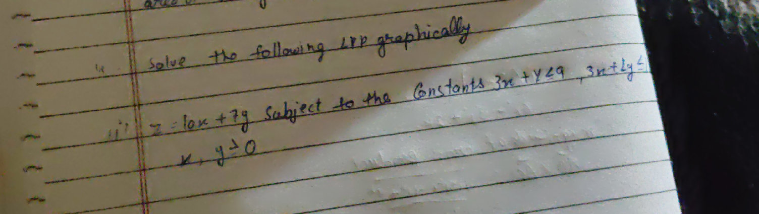 Solve the following LPP graphically (ii) $z | StudyX