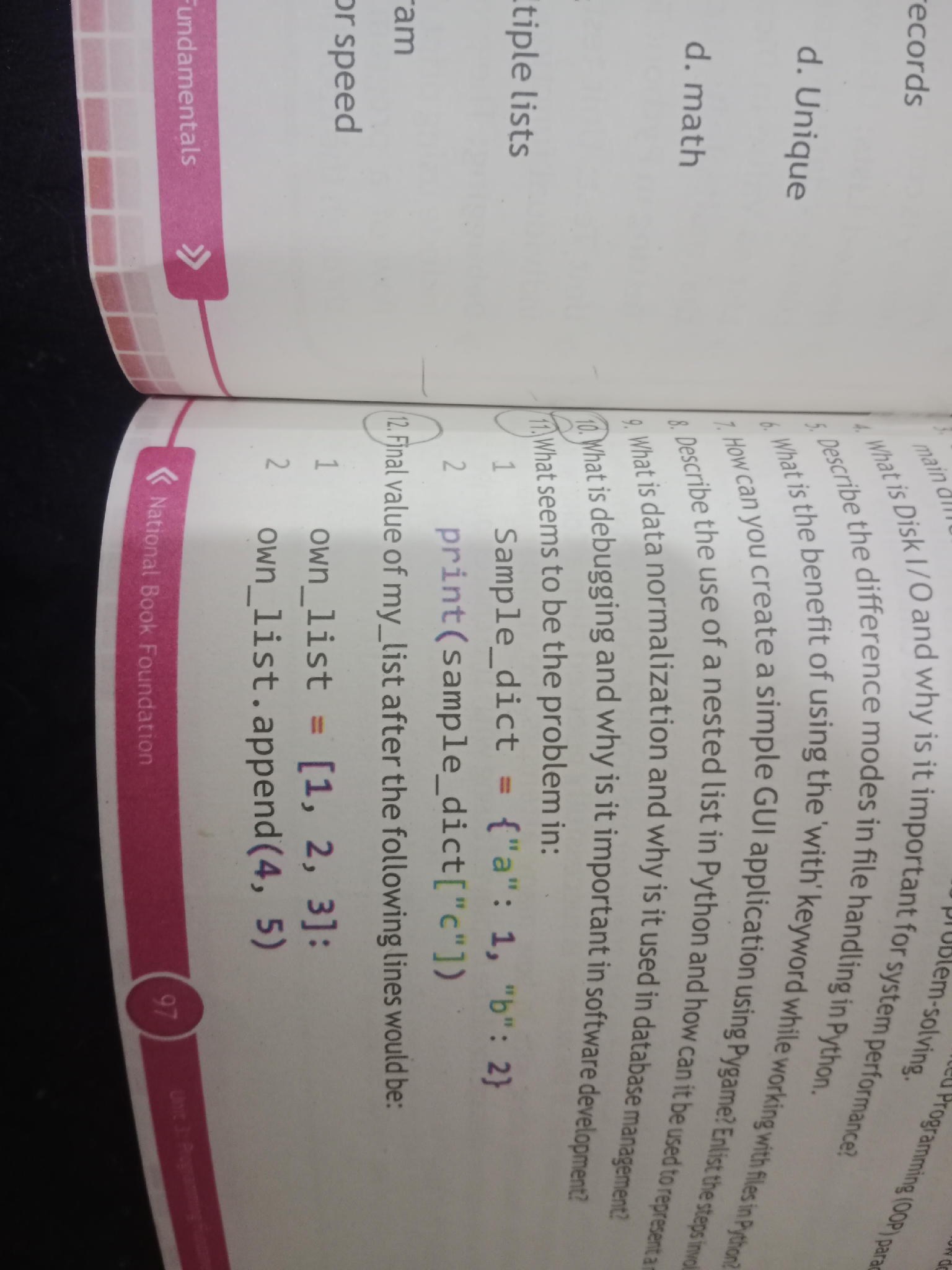 Describe the use of a nested list in Python | StudyX
