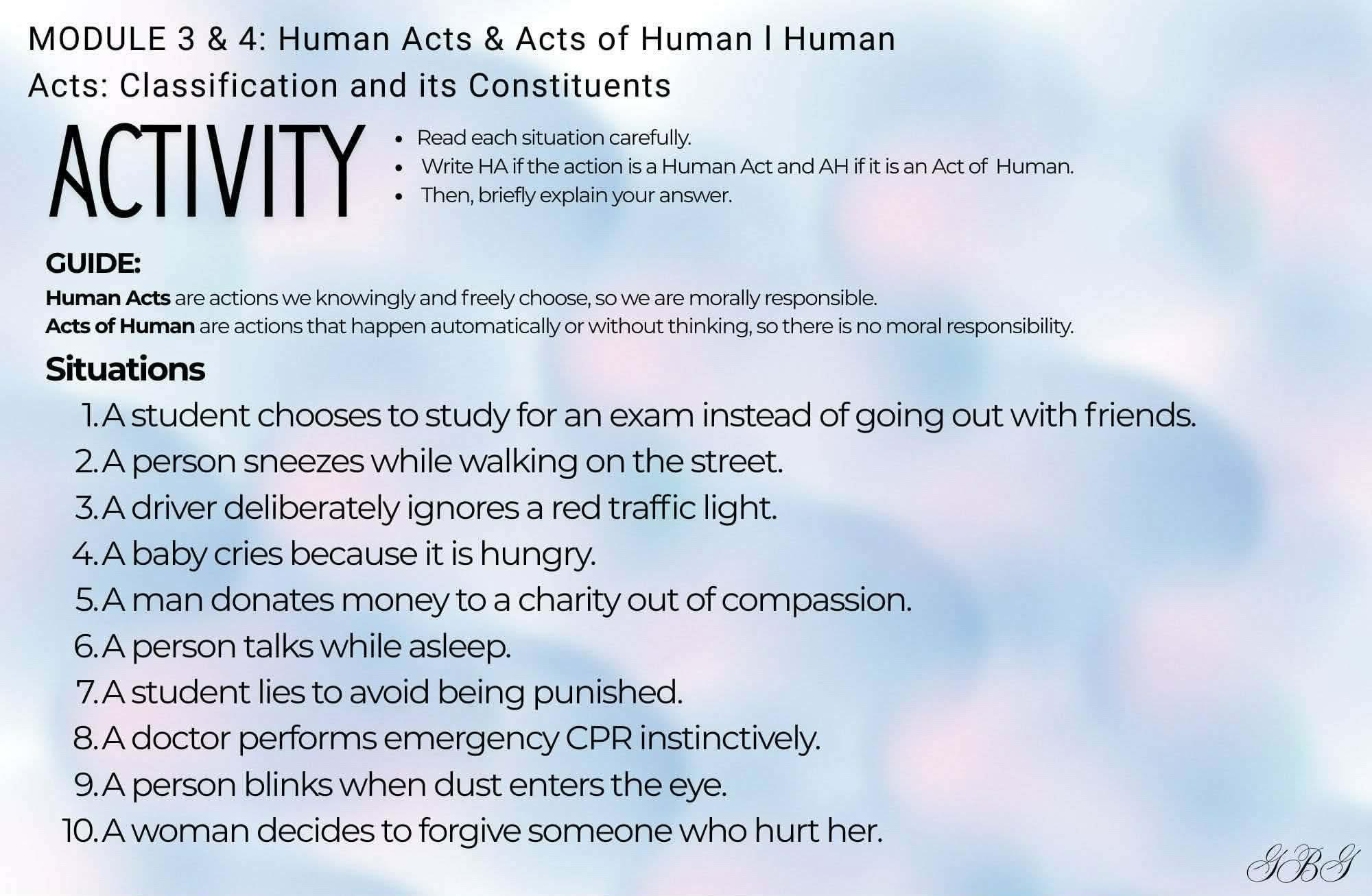 MODULE 3 4: Human Acts Acts of Human I | StudyX