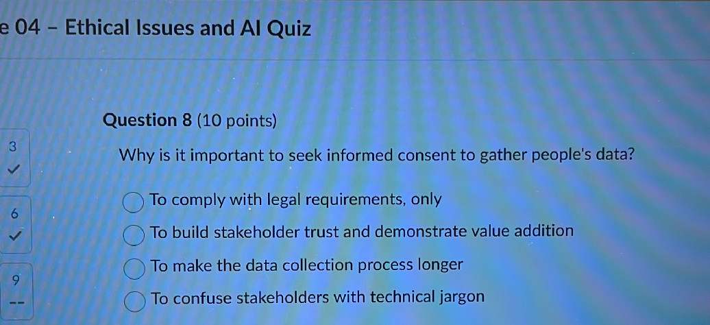 Question 8 (10 points) Why is it important | StudyX