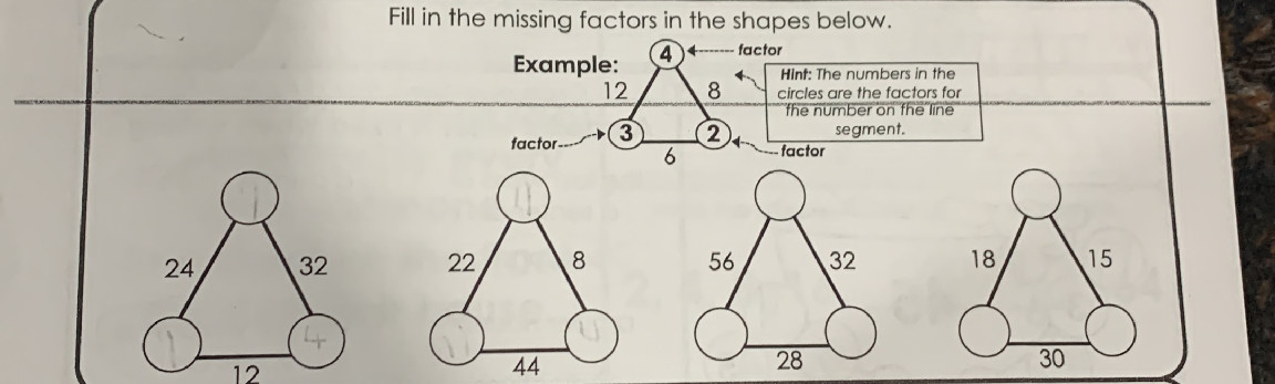 Fill in the missing factors in the shapes | StudyX