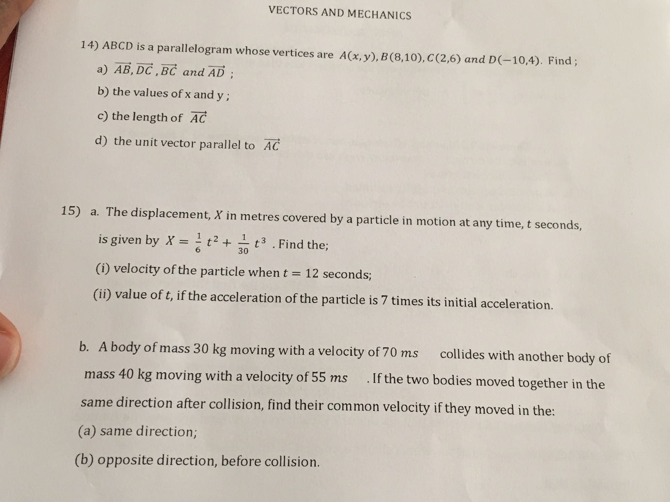 ABCD is a parallelogram whose vertices are | StudyX