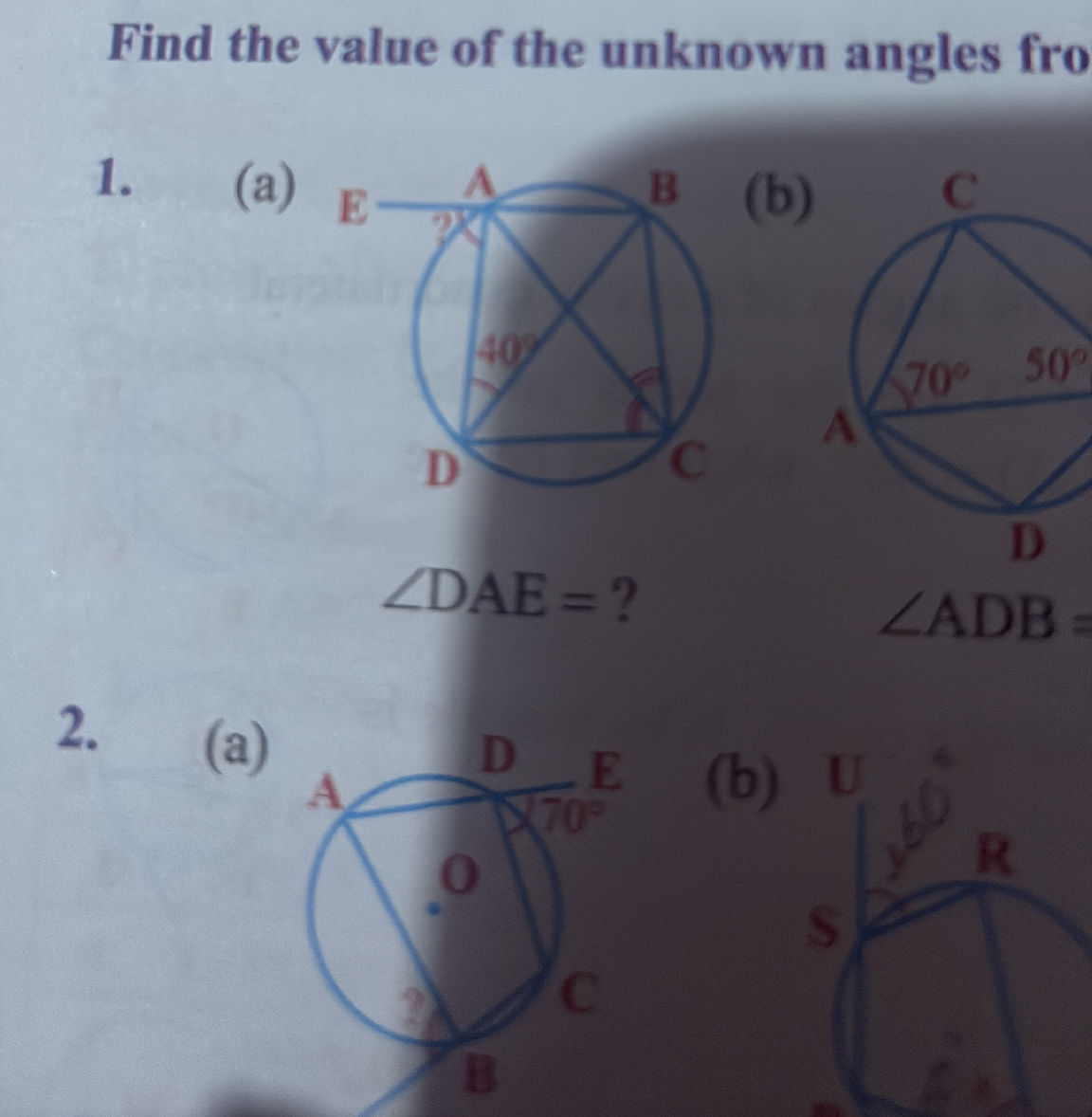 Find the value of the unknown angles 1. (a) | StudyX