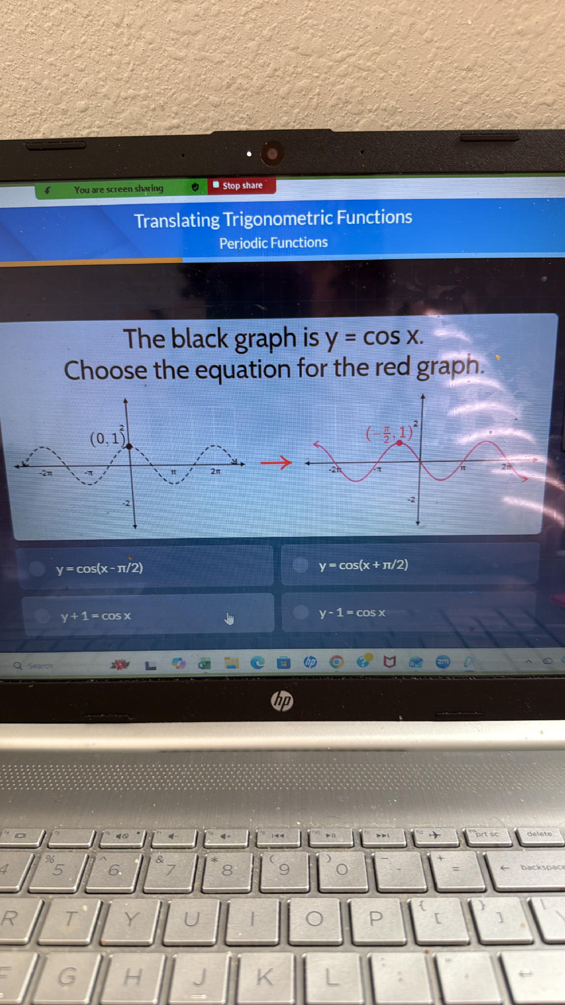The black graph is $y = x$. Choose the | StudyX