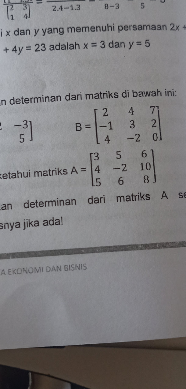 i x dan y yang memenuhi persamaan 2x + 4y = | StudyX