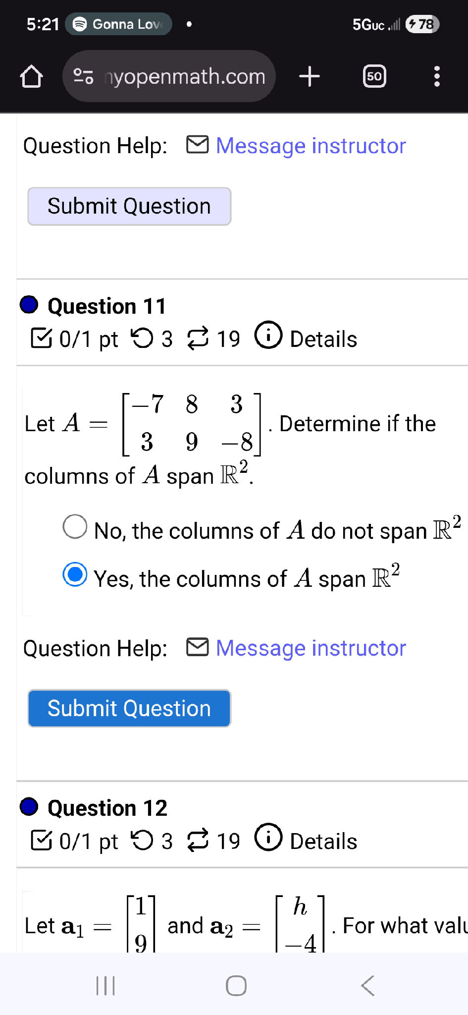 Let $A = -7 8 3 3 9 -8 \$. | StudyX