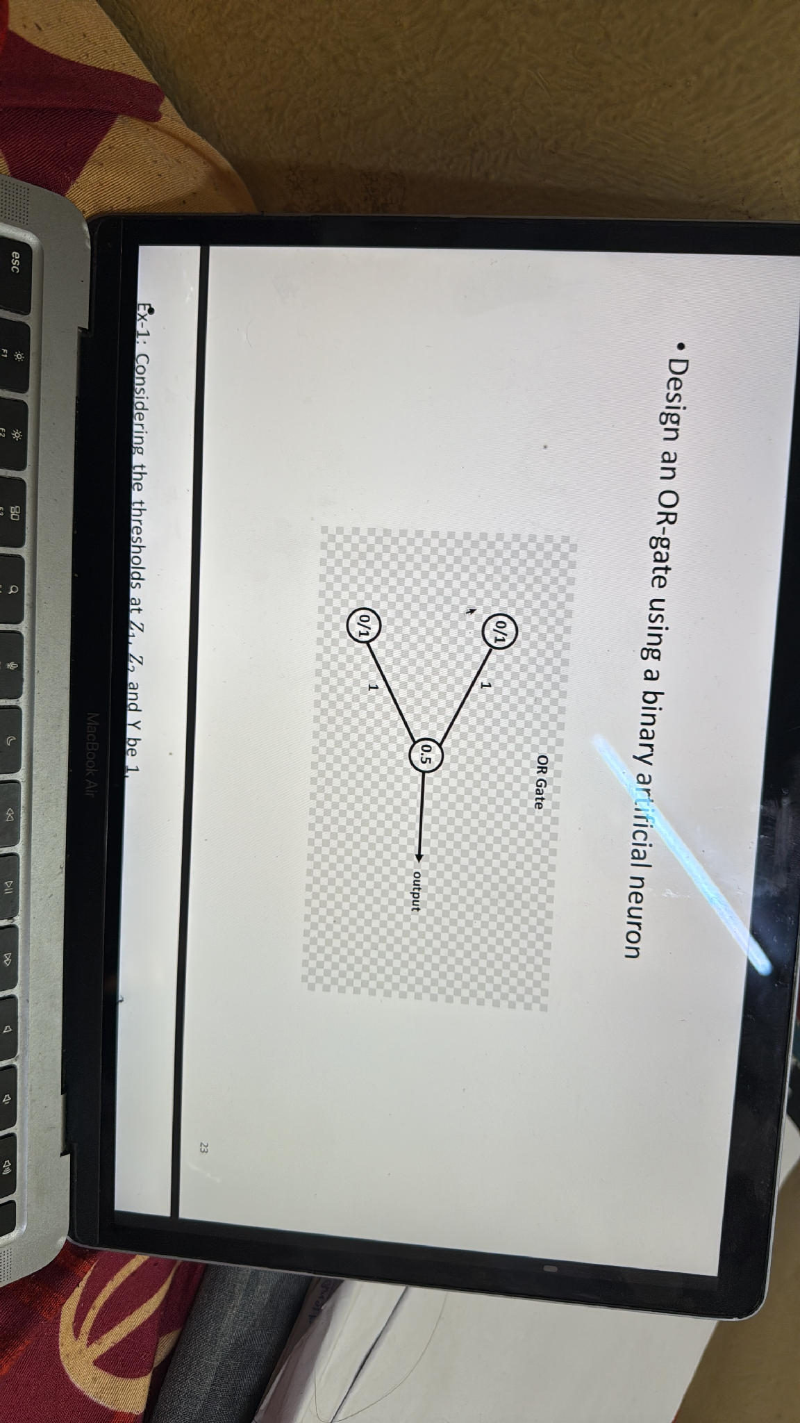 Design an OR-gate using a binary artificial | StudyX