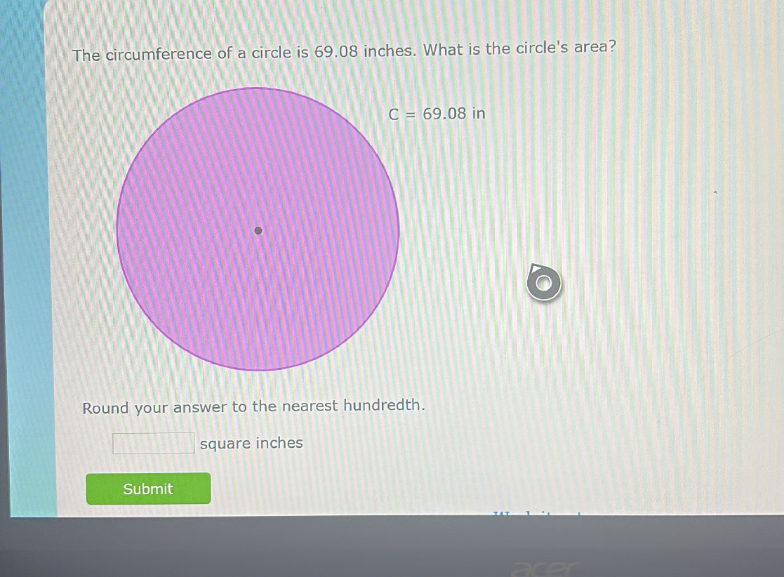 The circumference of a circle is $69.08$ | StudyX