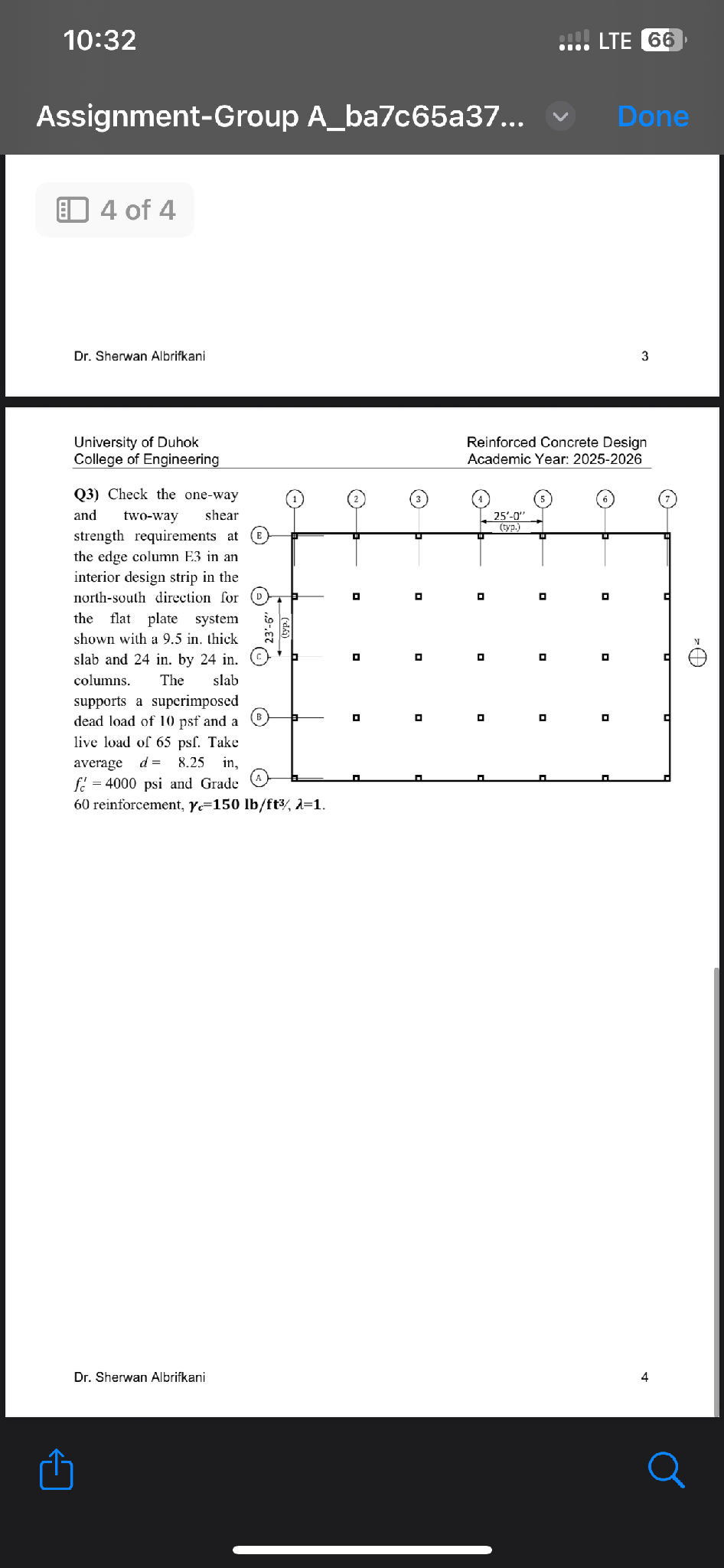 Q3) Check the one-way and two-way shear | StudyX