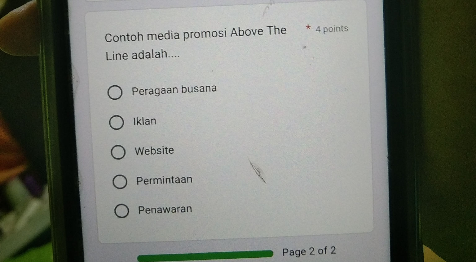 Contoh media promosi Above The Line | StudyX