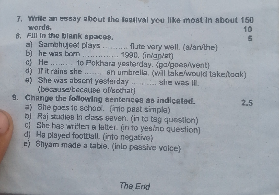 Change the following sentences as indicated. | StudyX