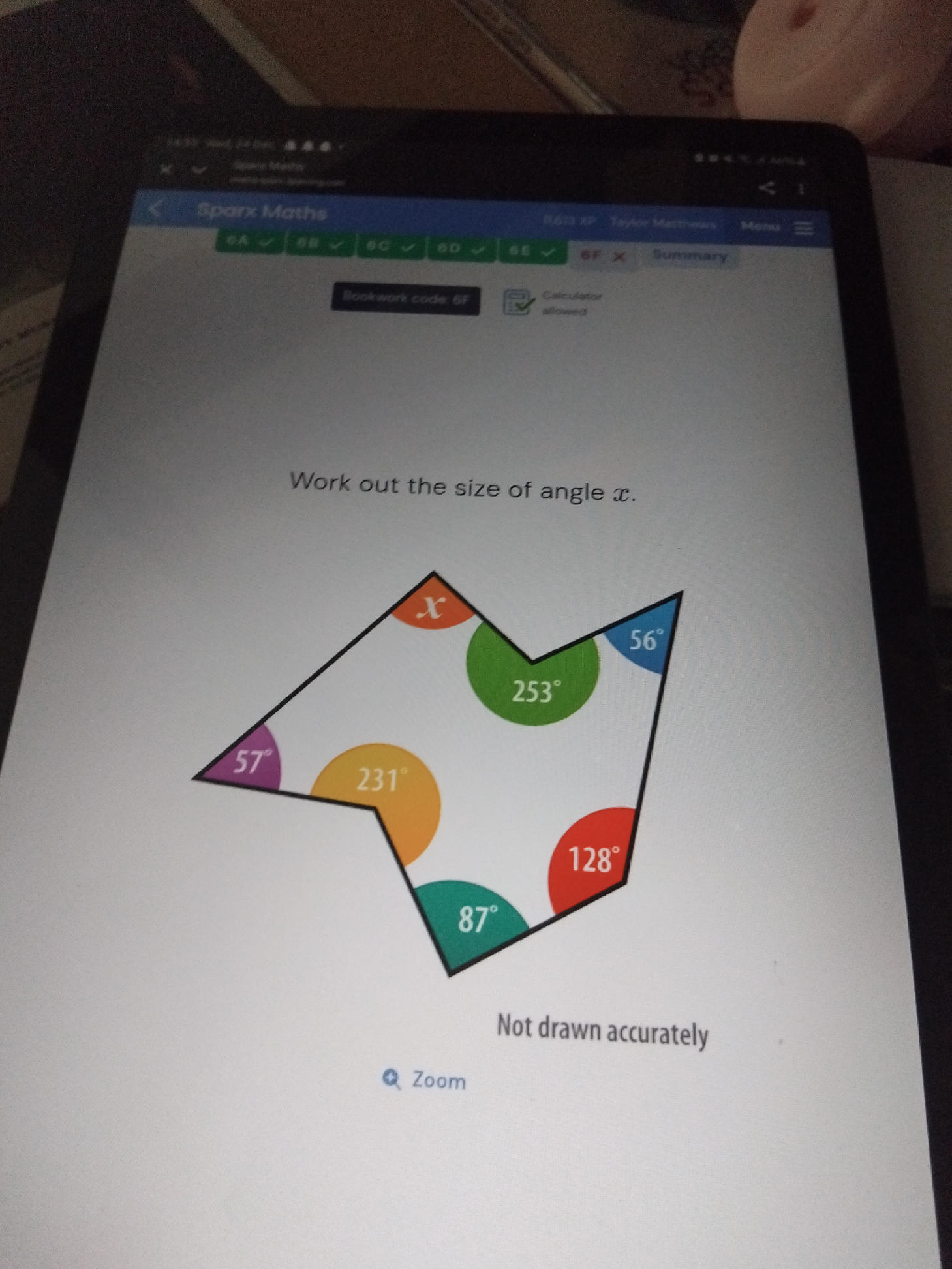 Work out the size of angle $x$. [Diagram of | StudyX