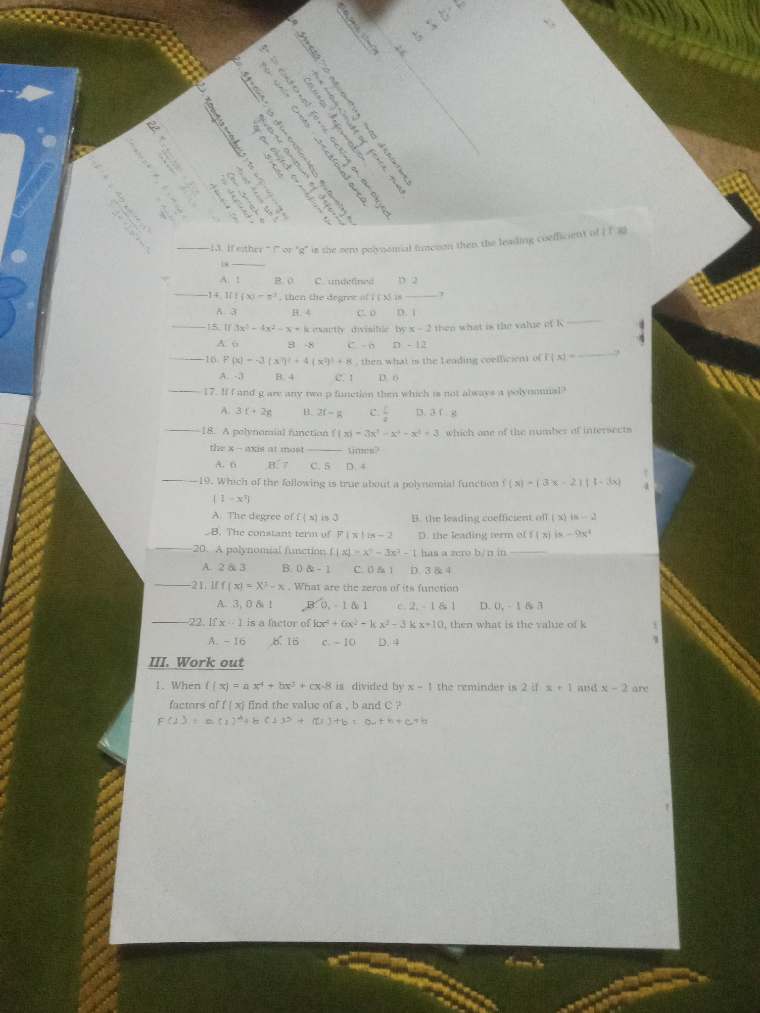 If $3x^3 - 4x^2 - x + k$ exactly divisible | StudyX