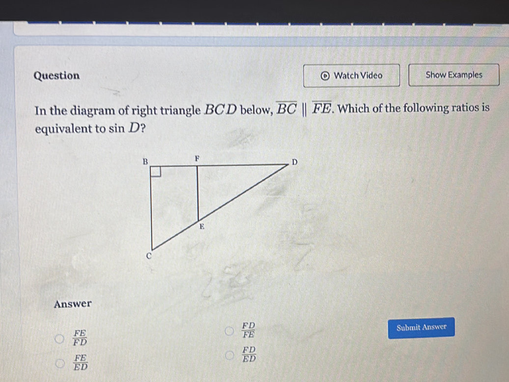 In the diagram of right triangle $BCD$ | StudyX