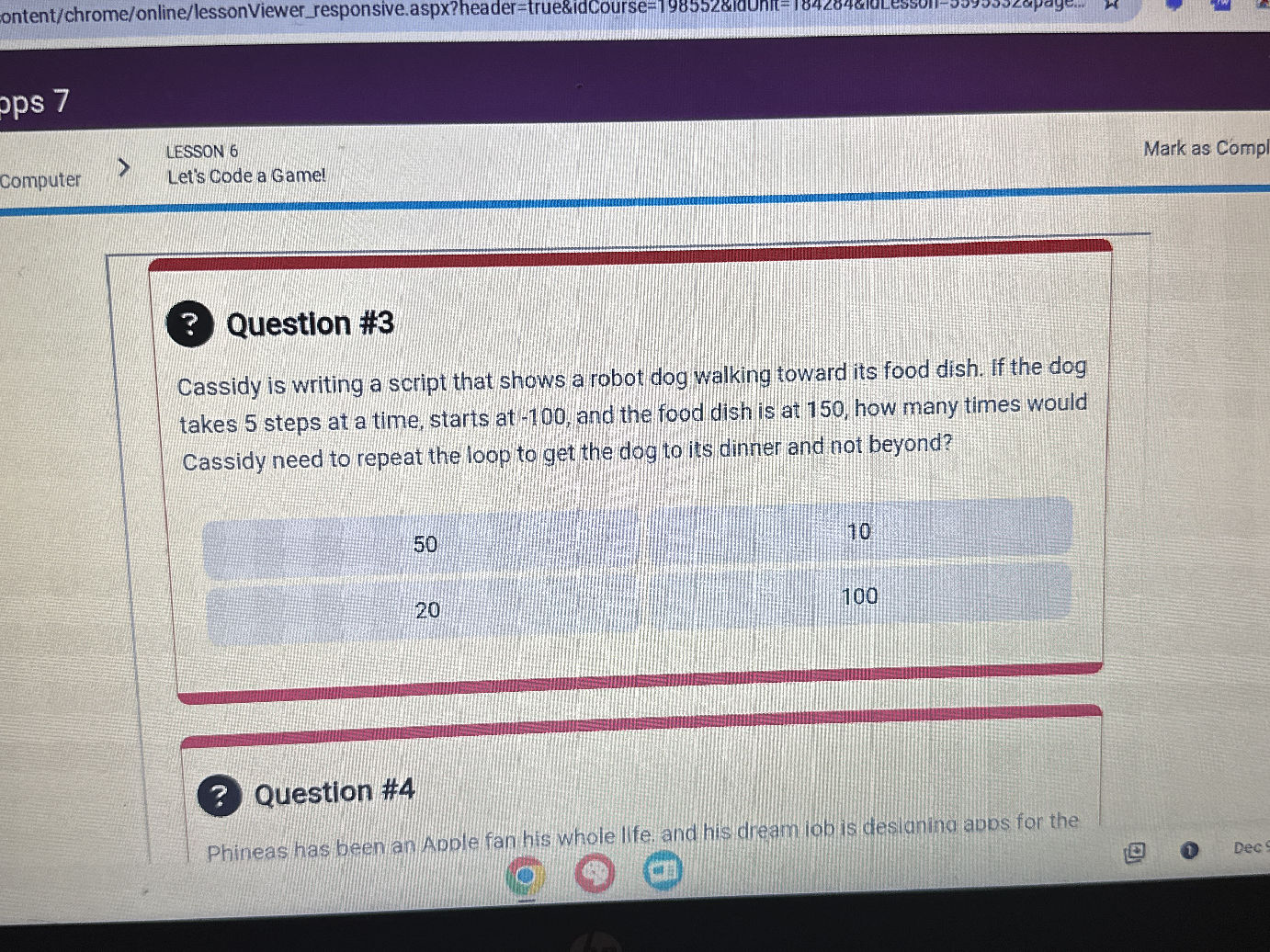 Cassidy is writing a script that shows a | StudyX