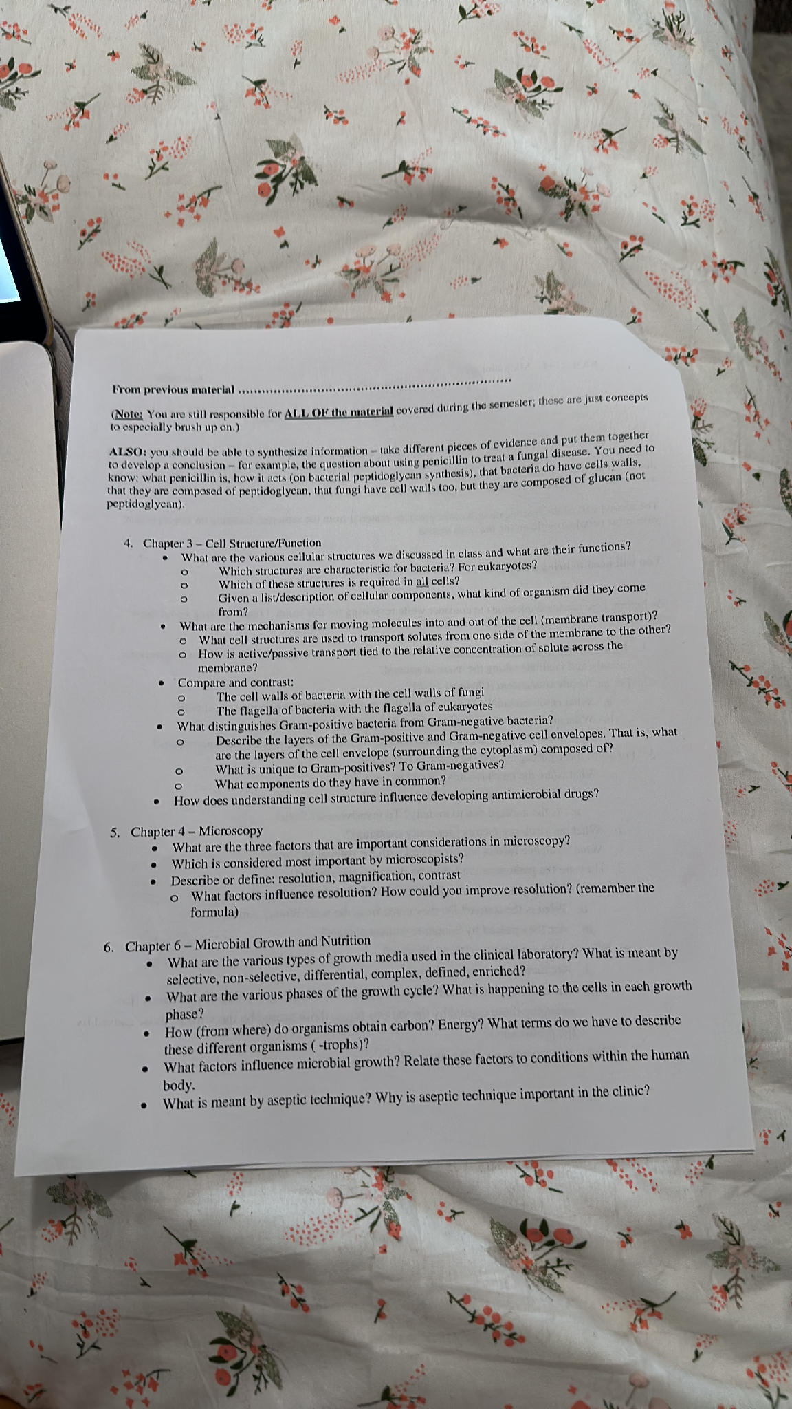 Chapter 3 - Cell Structure/Function * What | StudyX