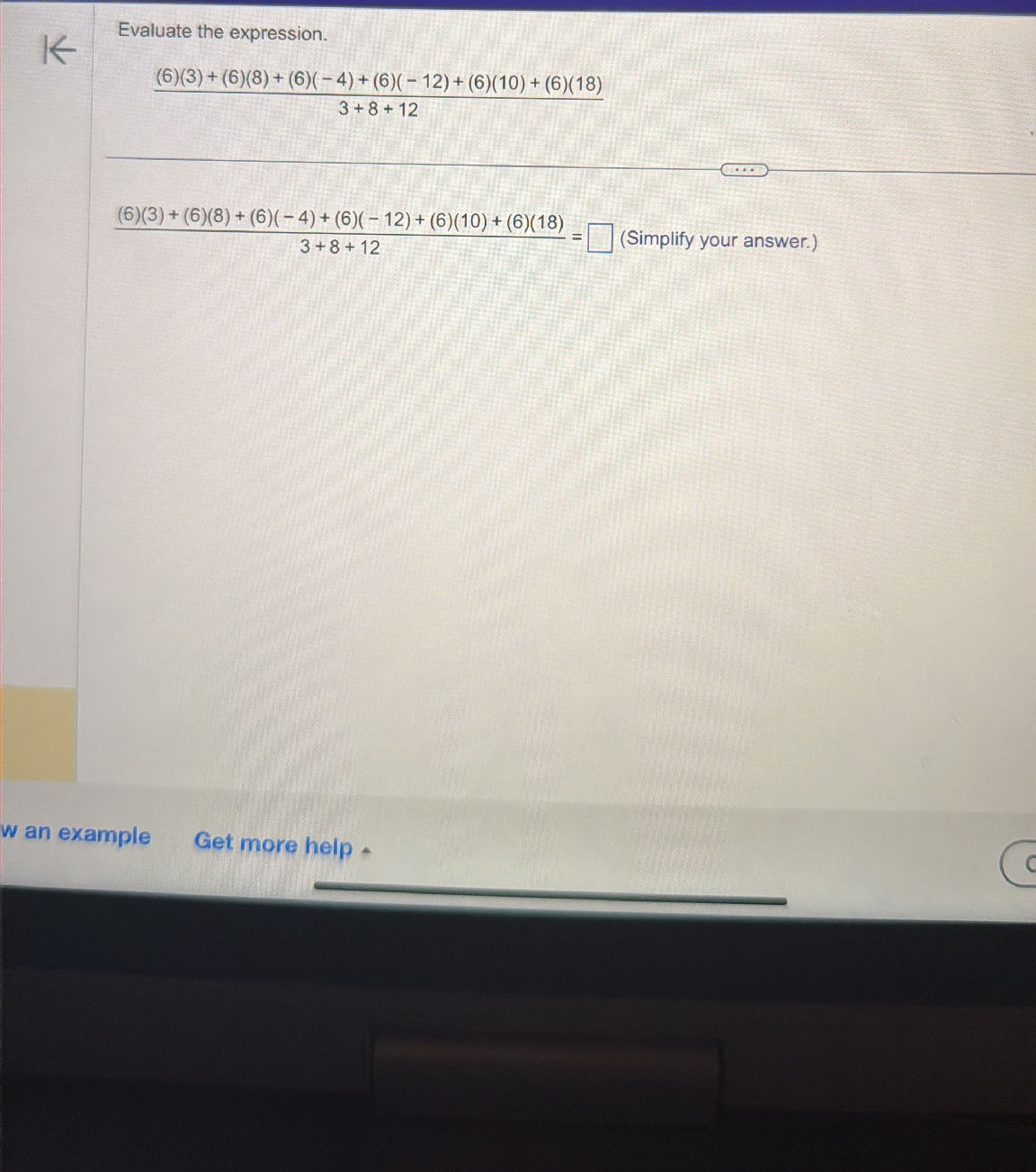 Evaluate the expression. $$ {(6)(3) + (6)(8) | StudyX