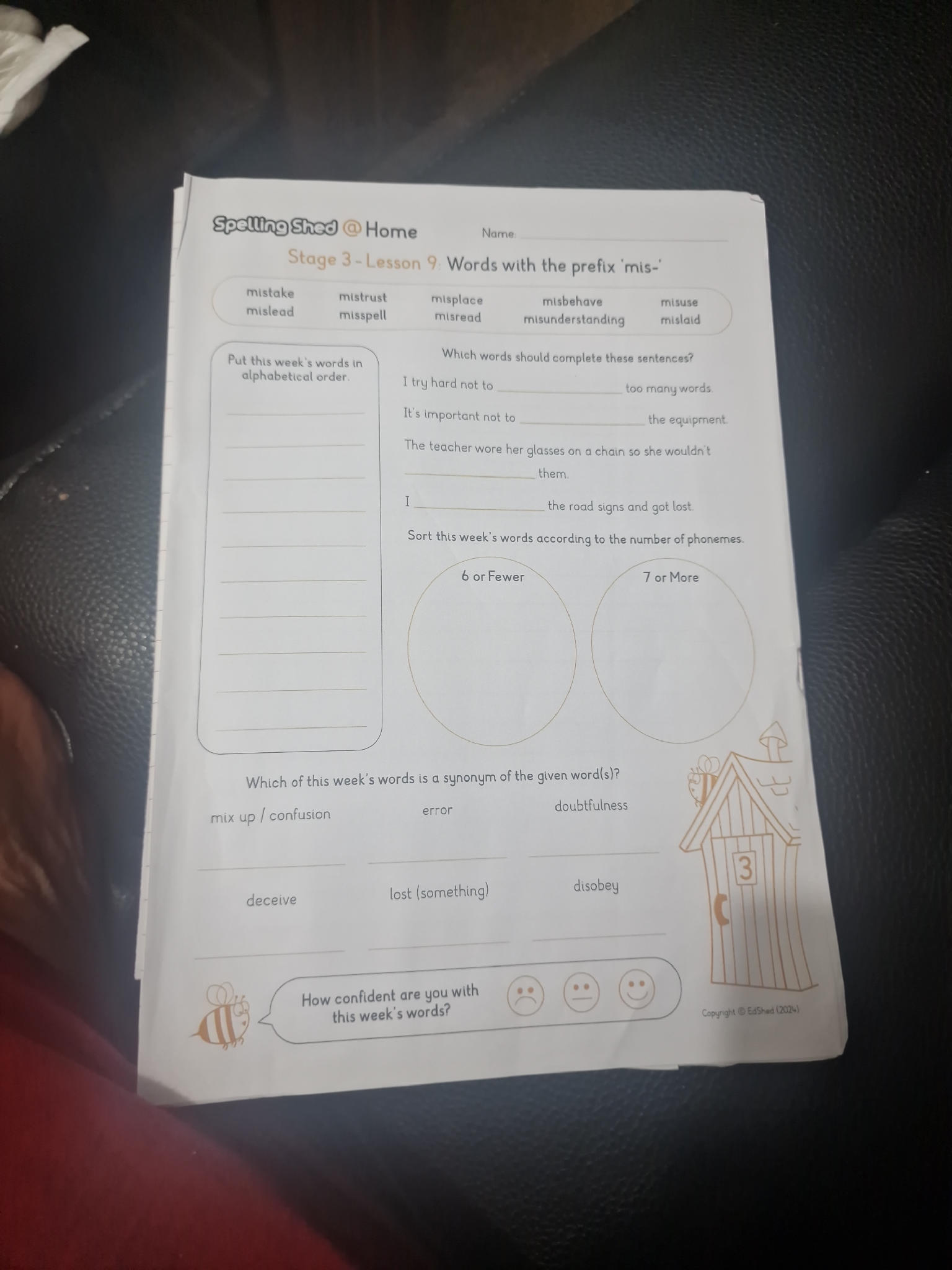 Spelling Shed @ Home Stage 3 - Lesson 9. | StudyX