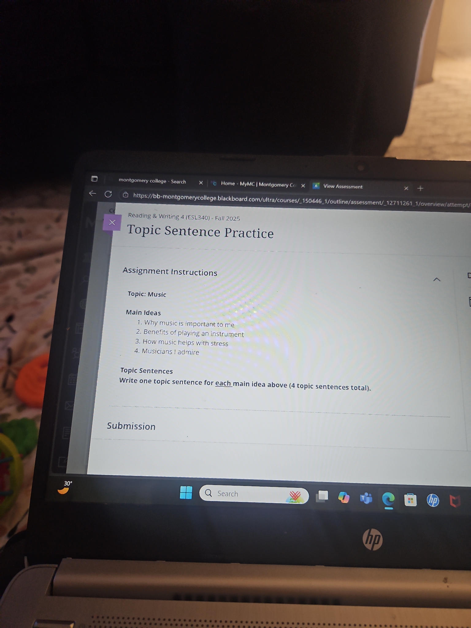 Topic Sentence Practice Assignment | StudyX