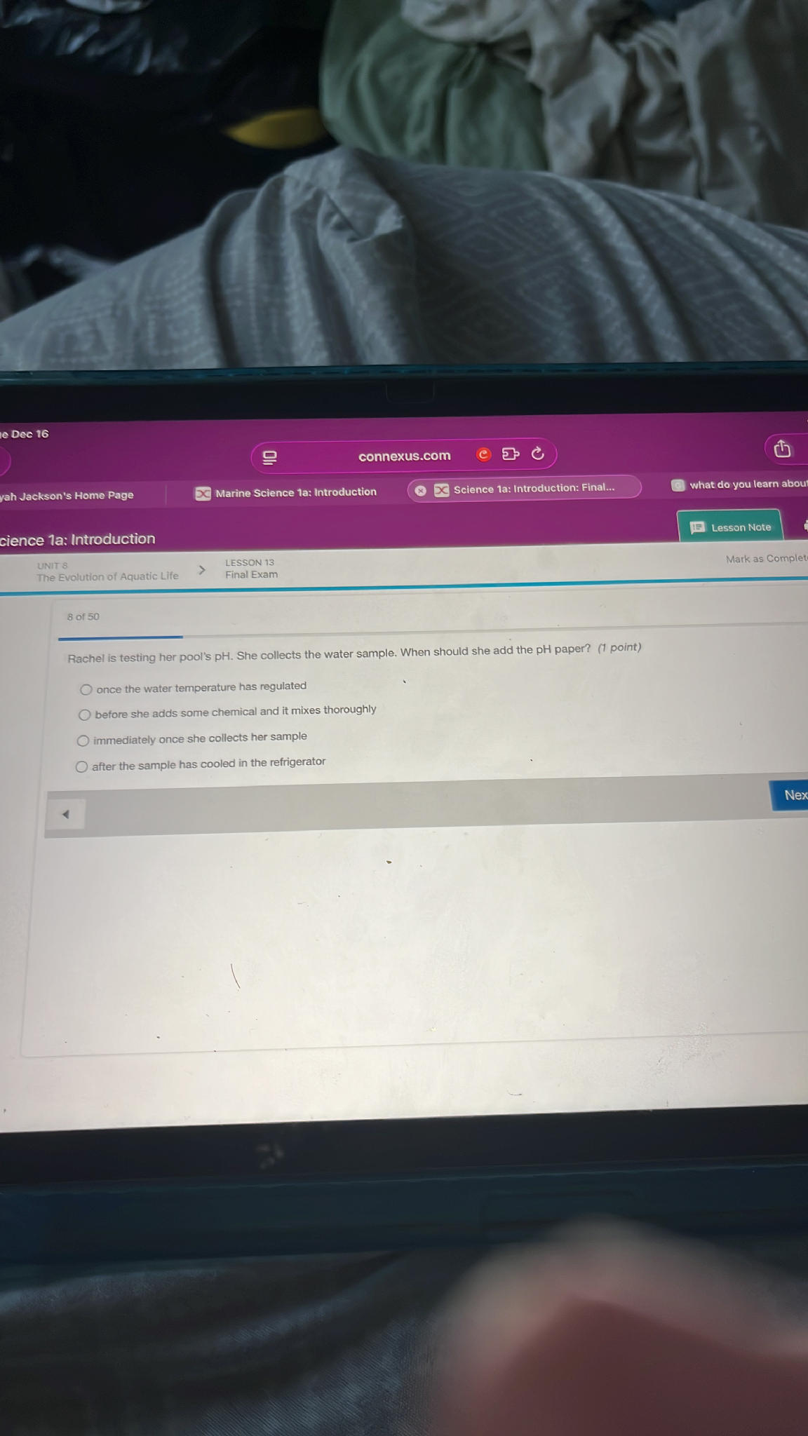 Rachel is testing her pool's pH. She | StudyX