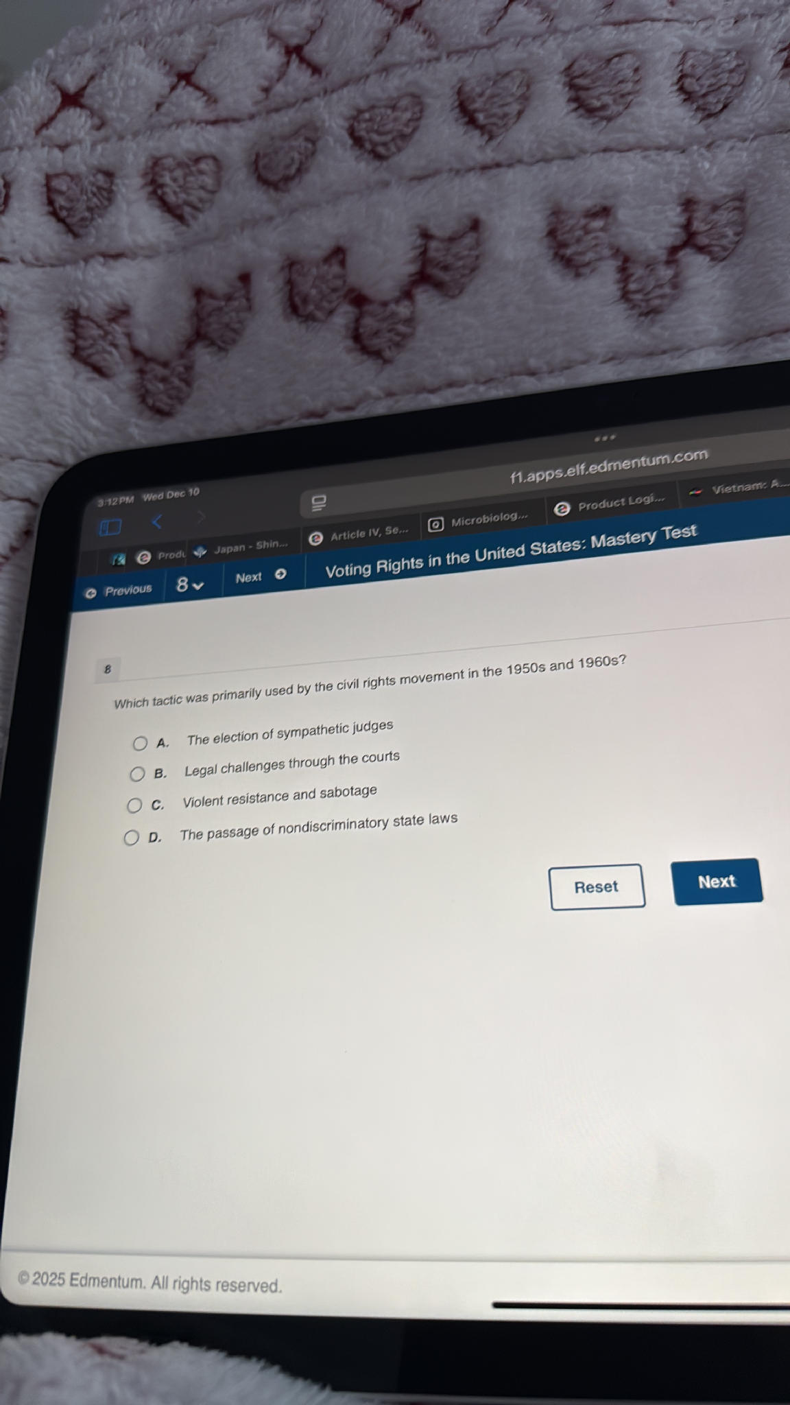 Which tactic was primarily used by the civil | StudyX