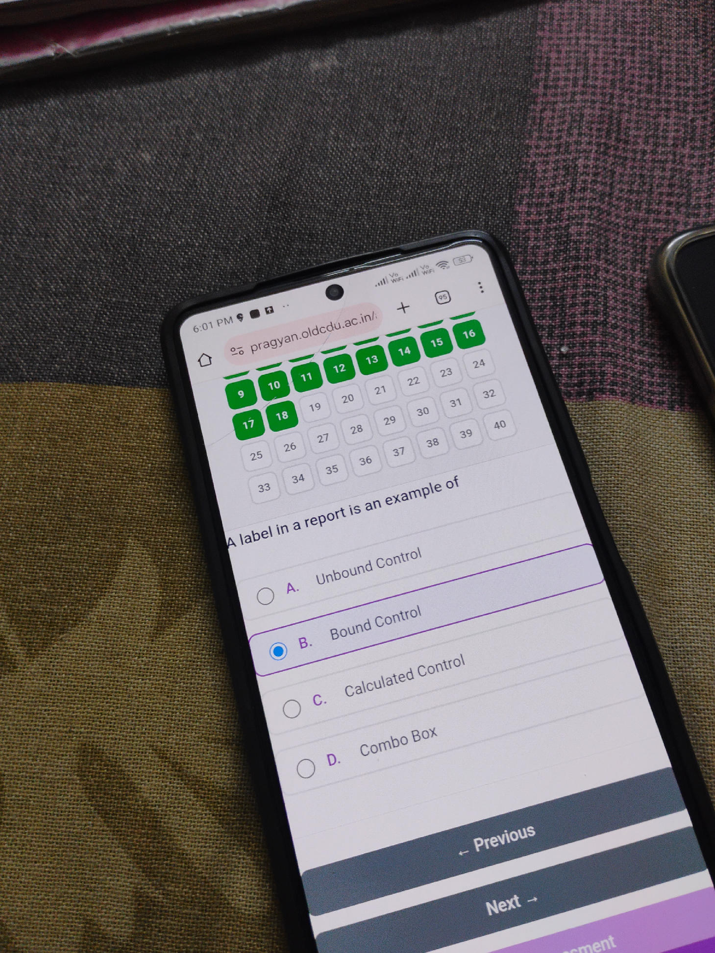 A label in a report is an example of A. | StudyX