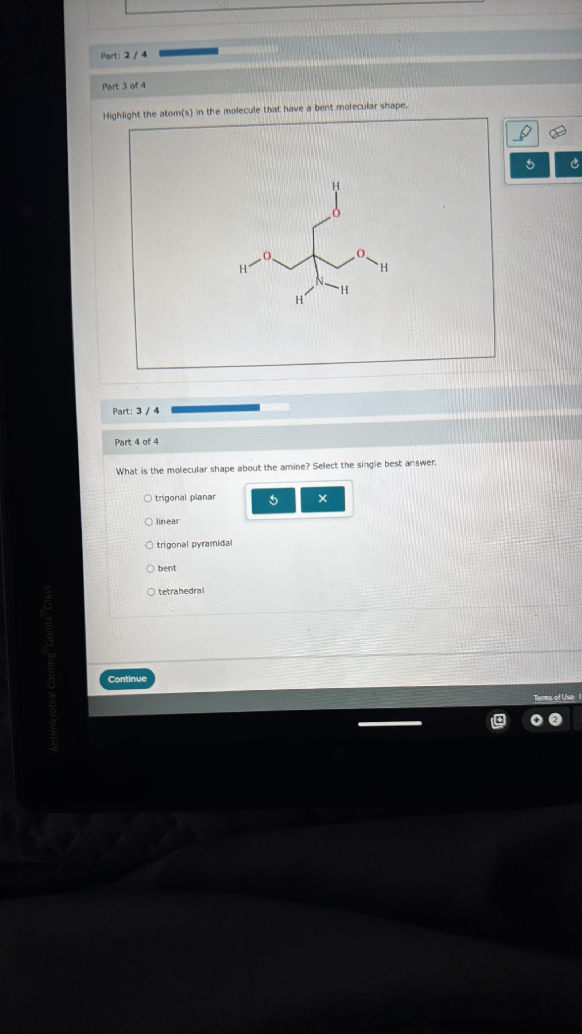 Part 4 of 4 What is the molecular shape | StudyX