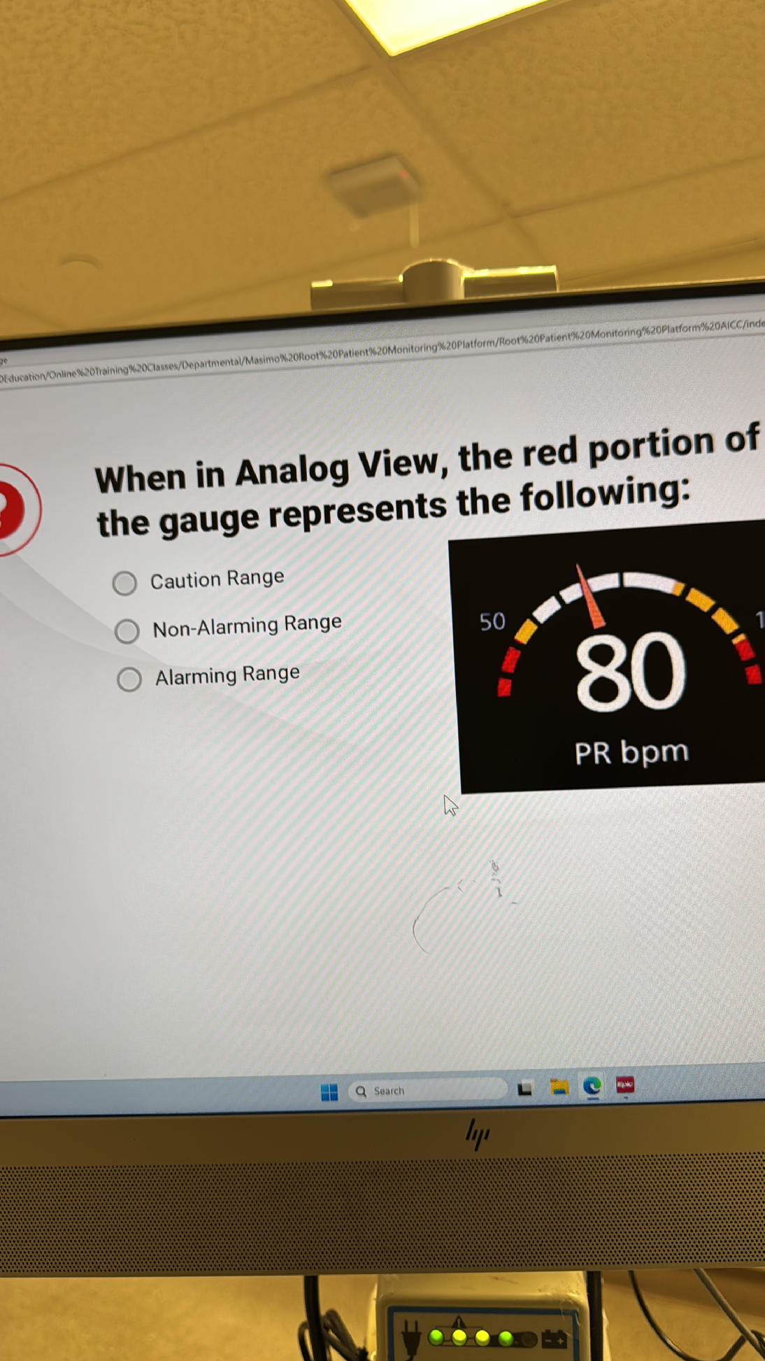 When in Analog View, the red portion of the | StudyX