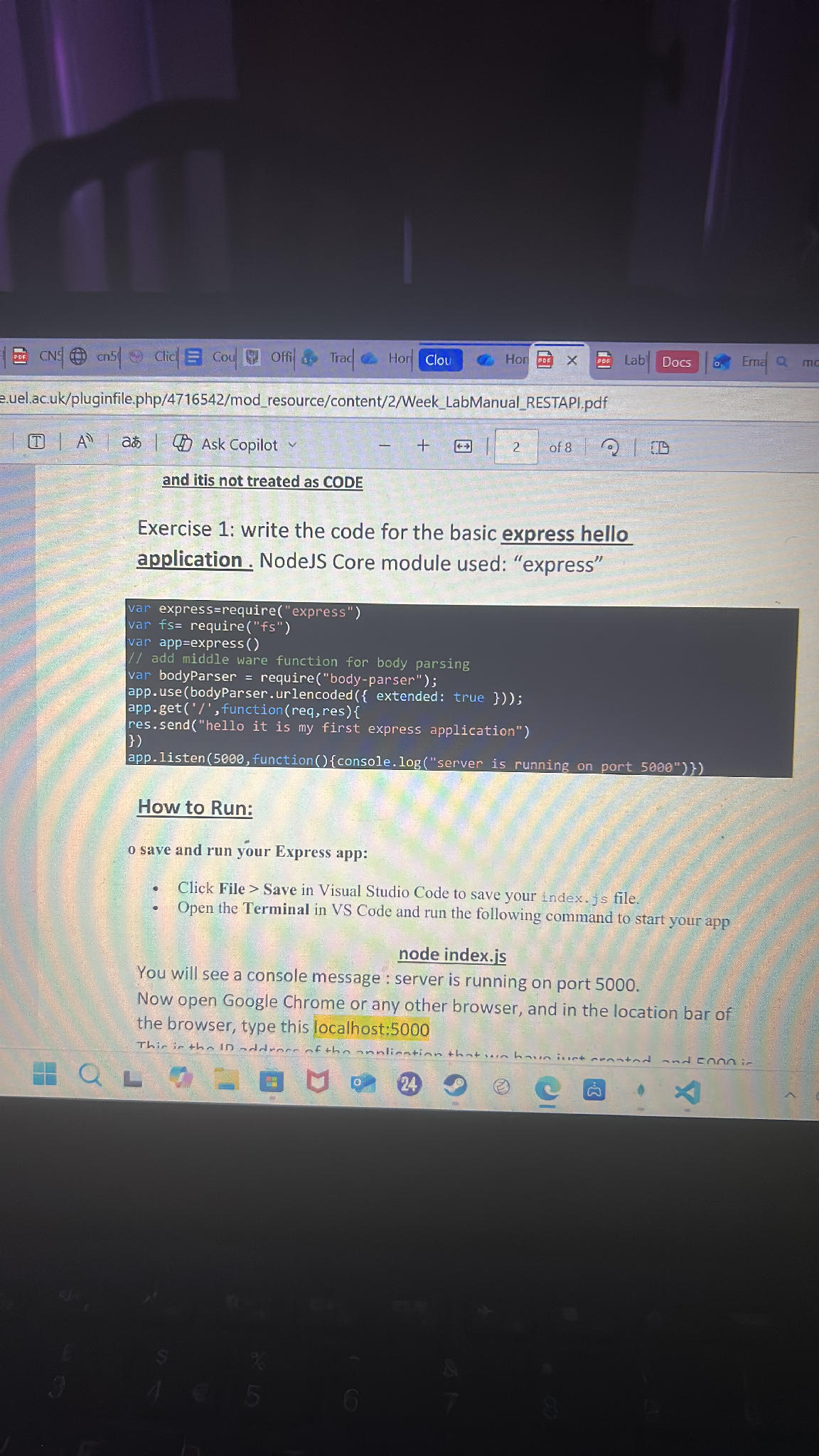 Exercise 1: write the code for the basic | StudyX